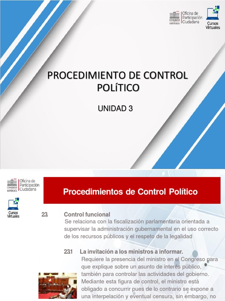 UNIDAD 03-Control Politico - Actual | PDF | Constitución | Justicia