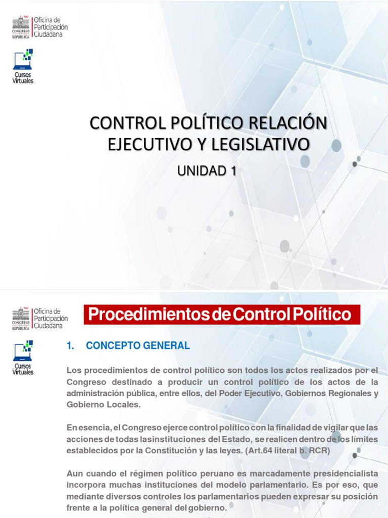 UNIDAD 01-Control Politico | PDF | Gobierno de españa | Gobierno