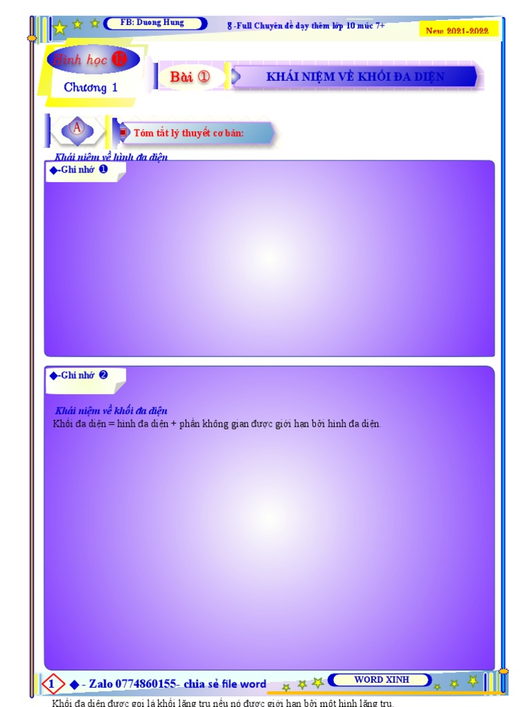 Hh12-C1-B1-Khai Niem Khoi Da Dien HS 2022 | PDF