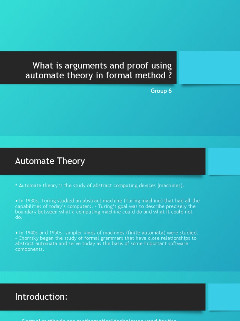 What Is Arguments and Proof Using Automate Theory | PDF | Automata Theory | Formal Verification
