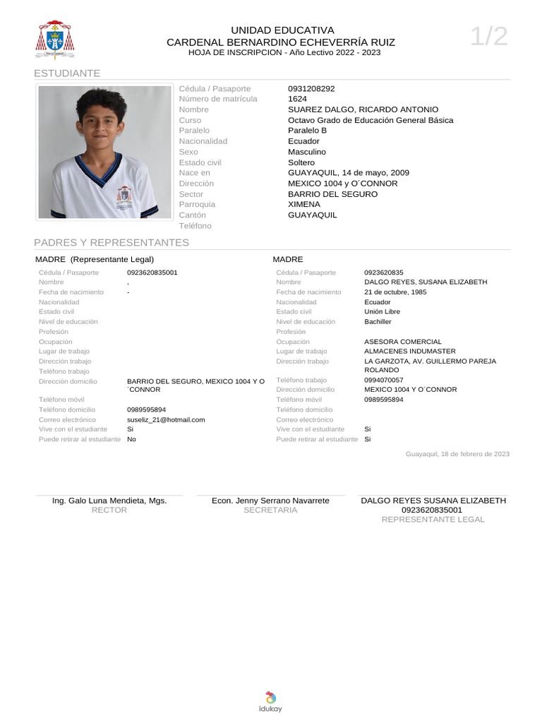 Acta 2022-2023 SUAREZ DALGO RICARDO ANTONIO PDF | PDF