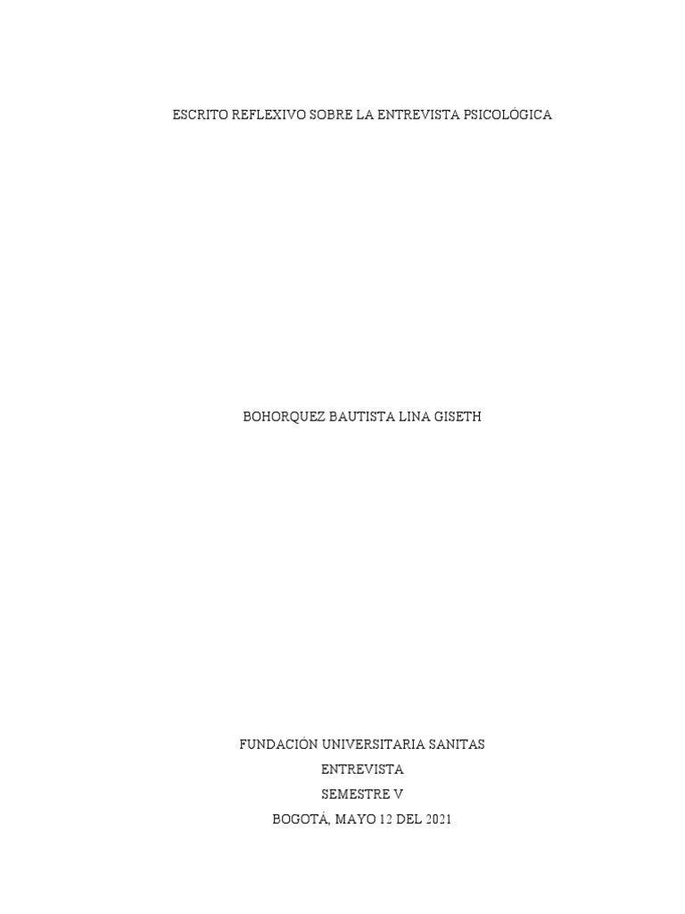 Complementaria 1 de Entrevista | PDF | Sicología | Comportamiento