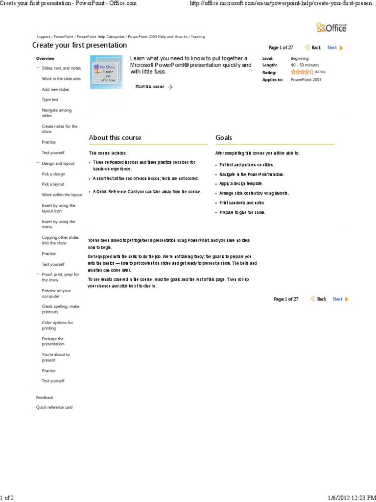 Create Your First Presentation - PowerPoint - Office | PDF | Microsoft ...