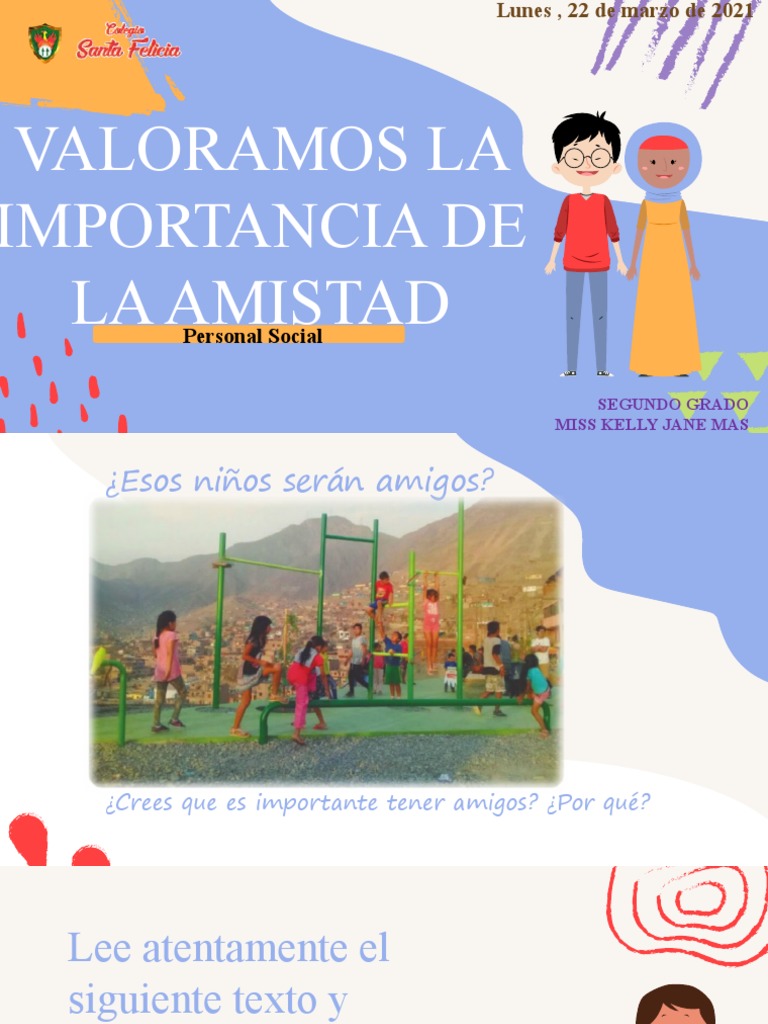 Valoramos La Importancia de La Amistad | PDF