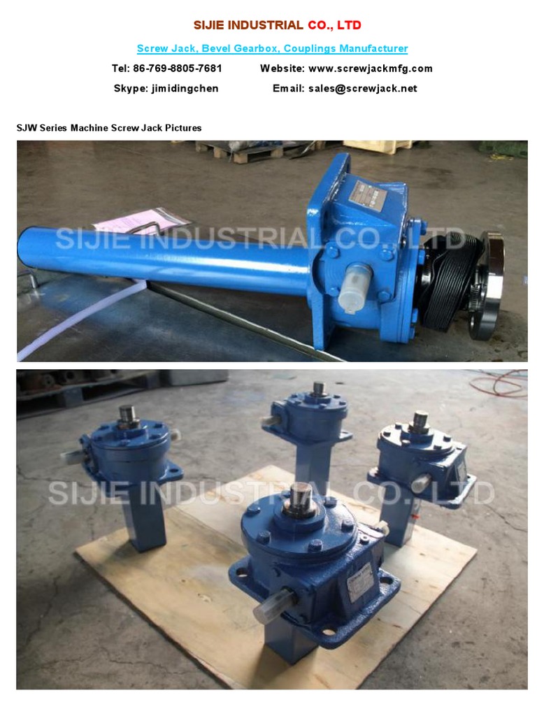 SJW Series Machine Screw Jack Overview | PDF | Gear | Mechanical ...