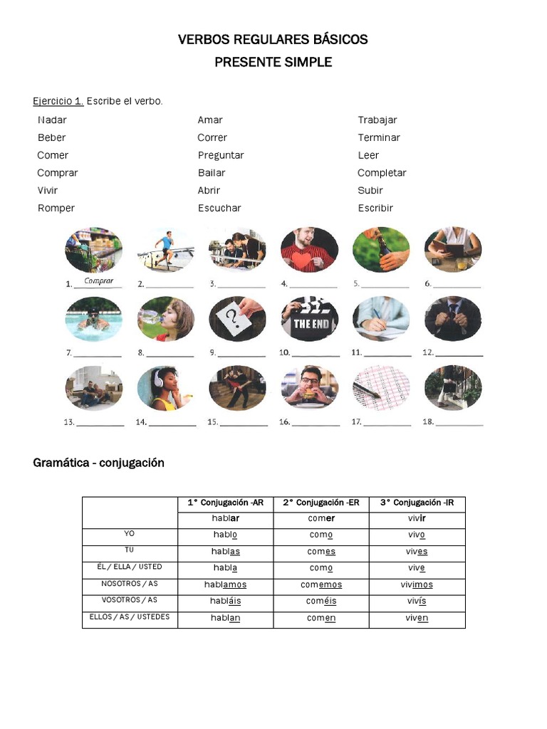 Presente Simple - Verbos Básicos | PDF
