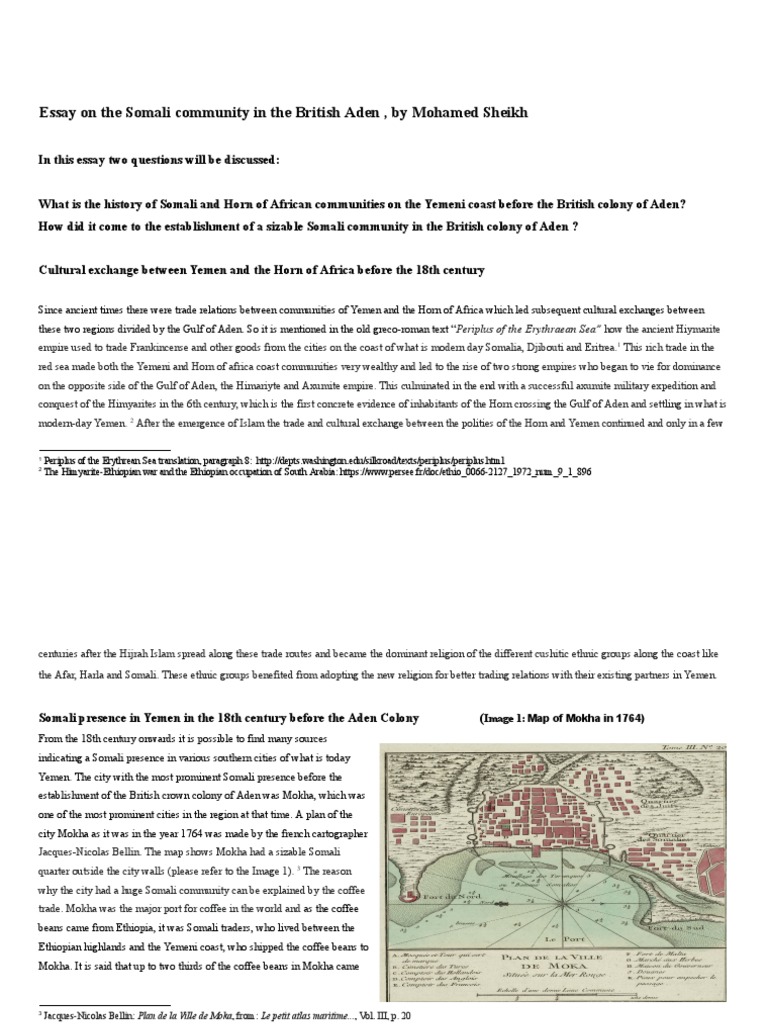Somali Community in The British Colony of Aden | PDF