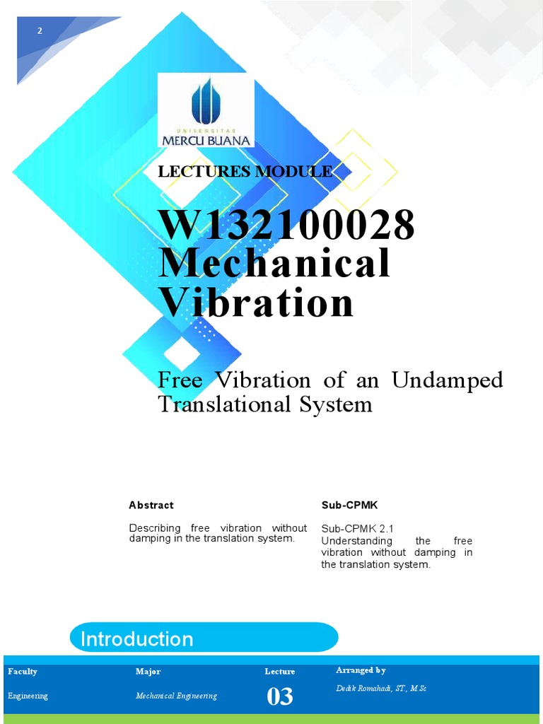 Mechanical Vibration 3 | PDF | Force | Damping