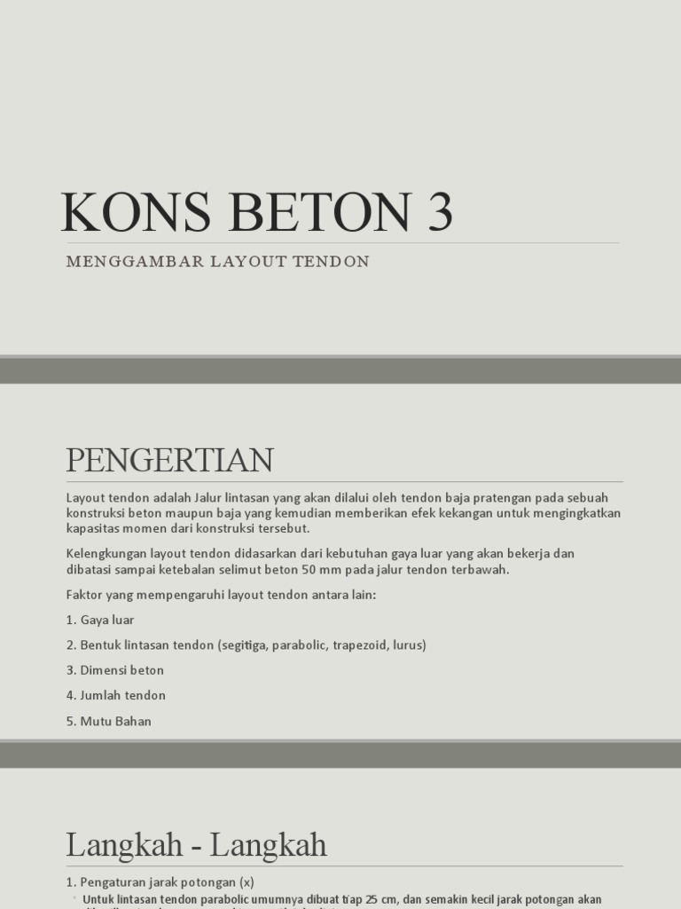 Layout Tendon pada Konstruksi Beton | PDF