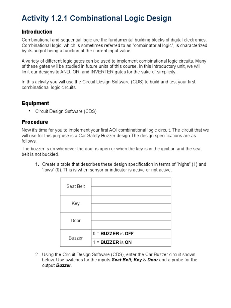 Intro to Combinational Logic | PDF | Teaching Methods & Materials | Technology & Engineering