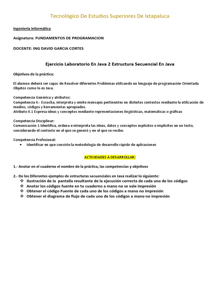 Ejercicios de Java | PDF