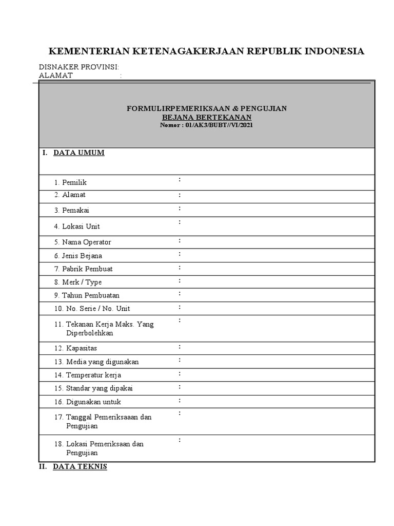 Form Ceklist BBT | PDF