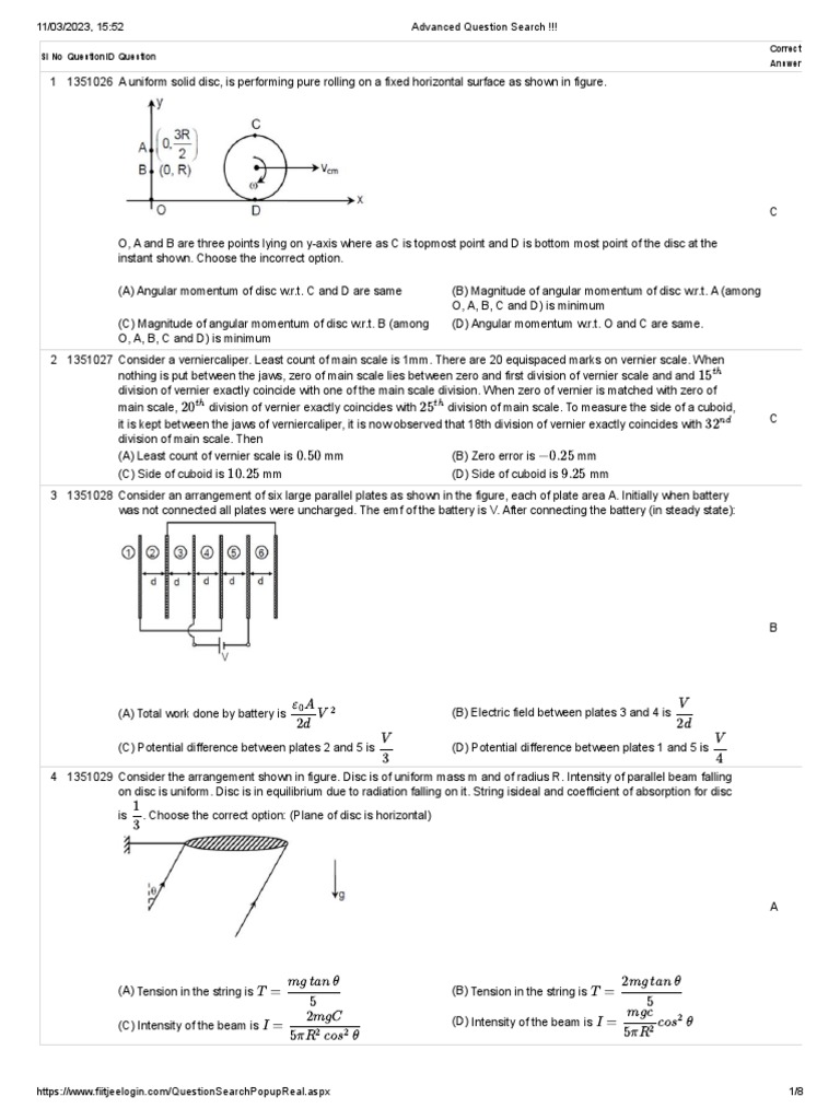 Jee Advanced Pragathi Full Test 1 - Paper 2 - Question Paper | PDF ...
