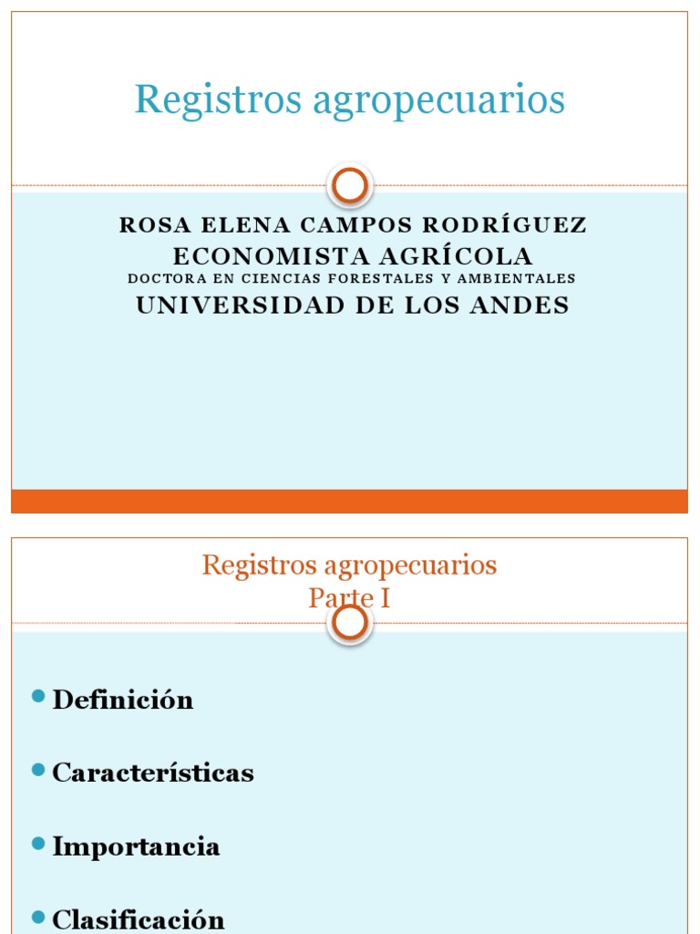 Importancia De Los Registros Agropecuarios Pdf