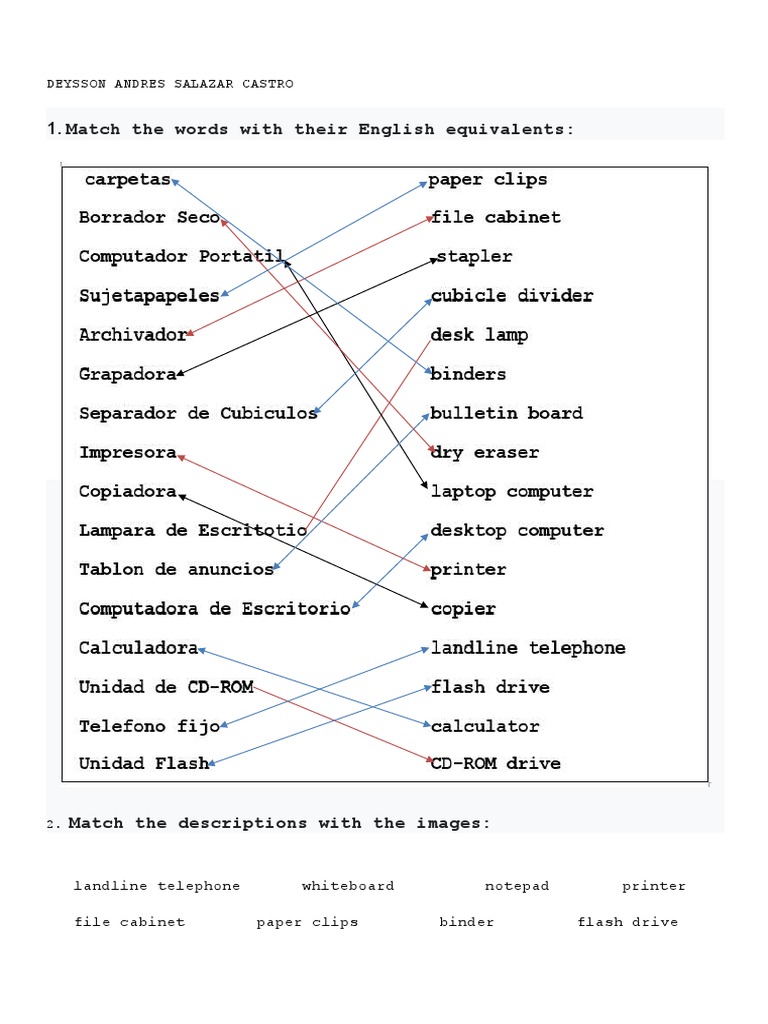 Office Materials and Electronic Tools. 2 INGLES V SEMANA 1 | PDF