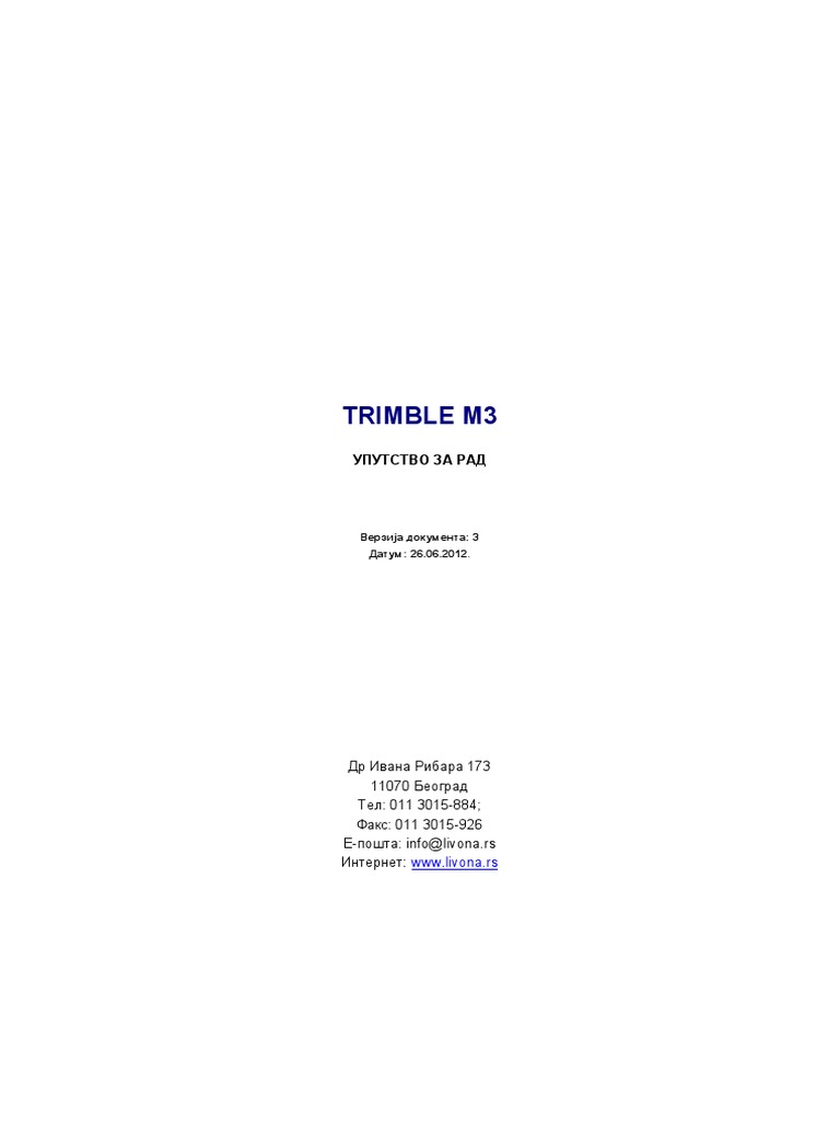 Trimble M3 Uputstvo - v3 | PDF