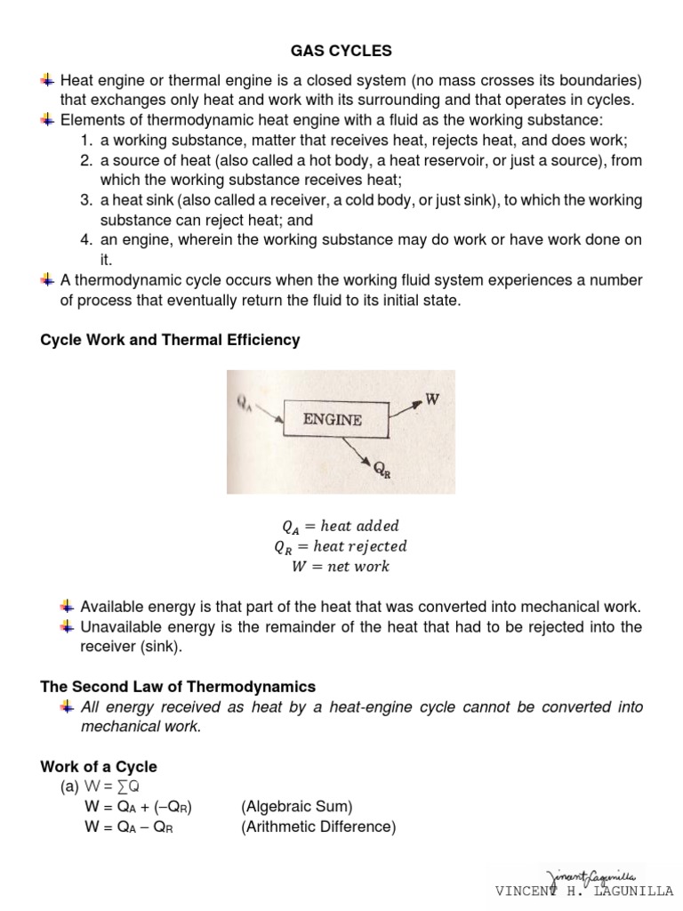 Gas Cycles | PDF | Second Law Of Thermodynamics | Heat