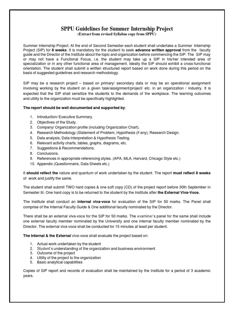 Guidelines For SIP Report Prepation | PDF | Thesis | Methodology
