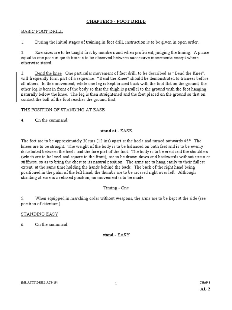 ACP 19 03 Foot Drill PDF | PDF | Foot | Thumb