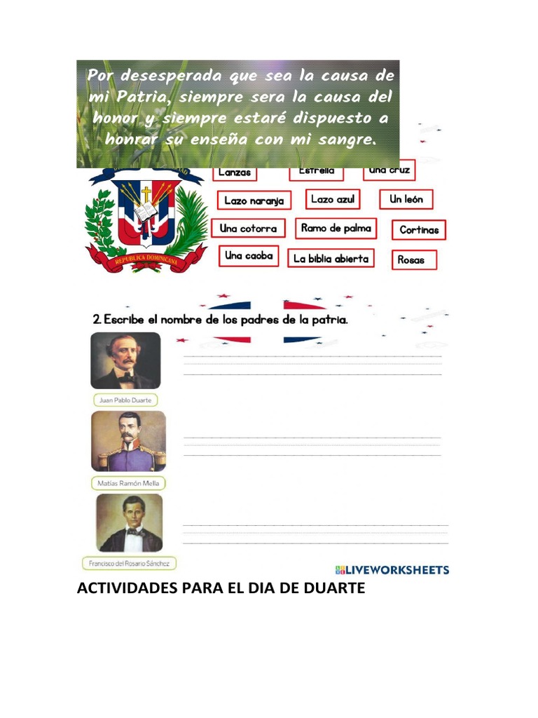 Actividades para El Dia de Duarte | PDF
