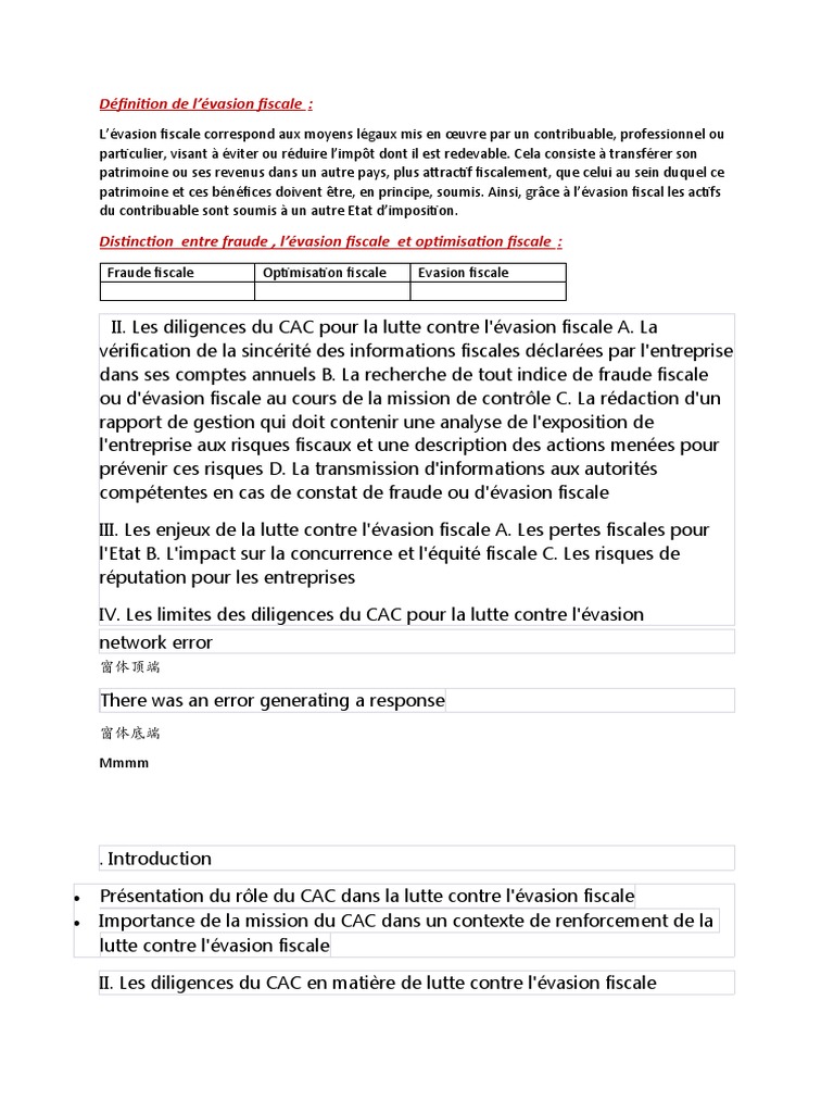 Définition de l'évasion fiscale | PDF | Fraude fiscale | Audit financier