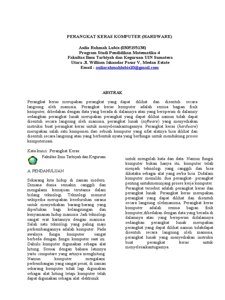 Aulia Rahmah Tugas Komputer | PDF | Komputer