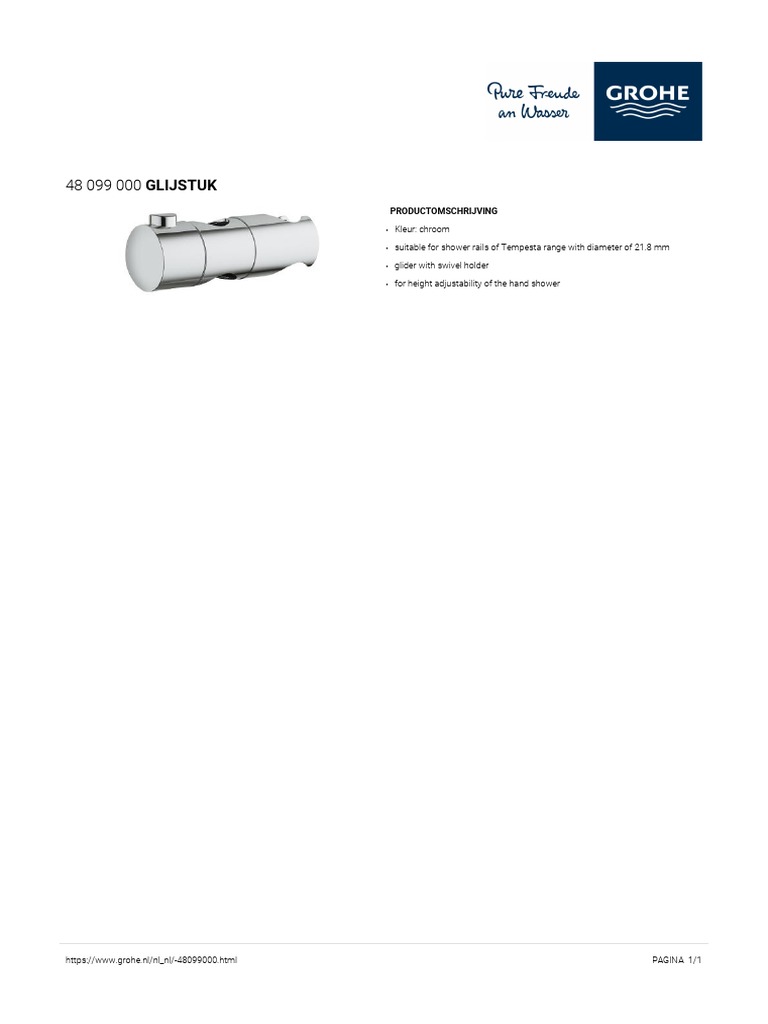 GROHE Specification Sheet 48099000 PDF | PDF