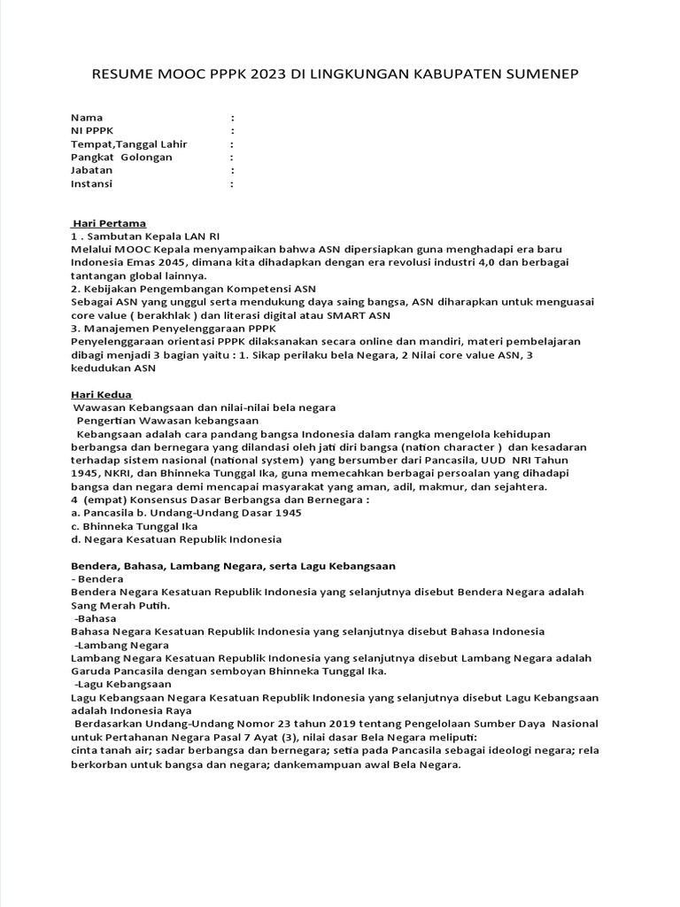 Resume Mooc PPPK | PDF