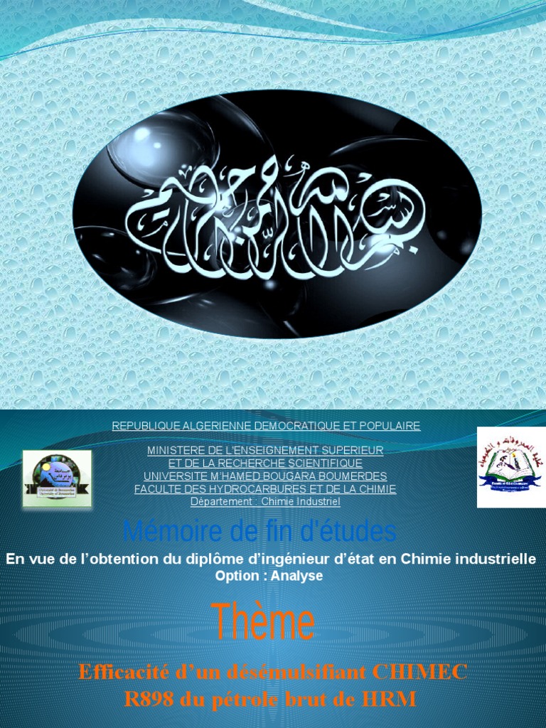 Efficacité du Désémulsifiant CHIMEC R898 | PDF | Émulsion | Pétrole