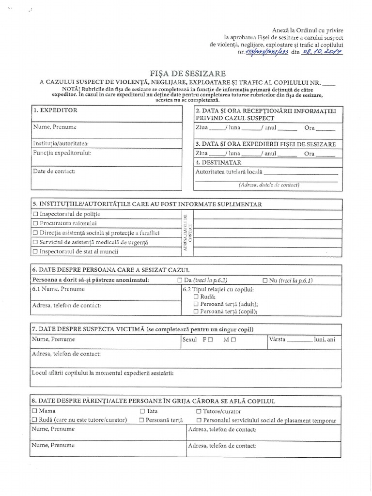 Fisa de Sesizare | PDF