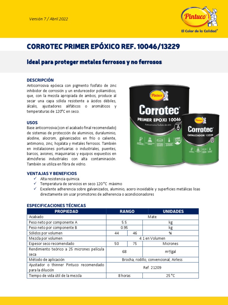 Corrotec Primer Epoxico 10046 13229. | PDF | Aluminio | Ciencias fisicas