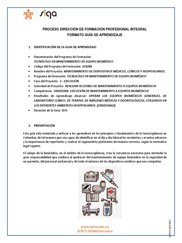 4 - Gfpi-F-019 - Guia - de - Aprendizaje. Tgmeb. Tecnovigilancia | PDF | Cuidado de la salud ...