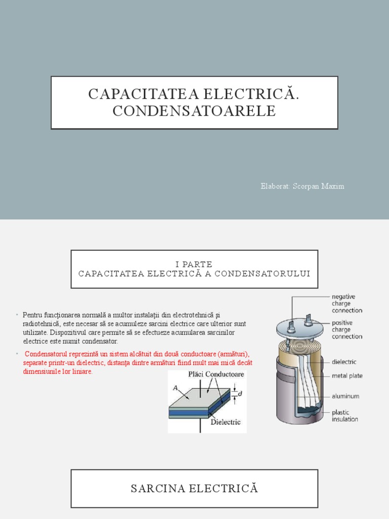 Capacitatea Electrică. Condensatoarele | PDF