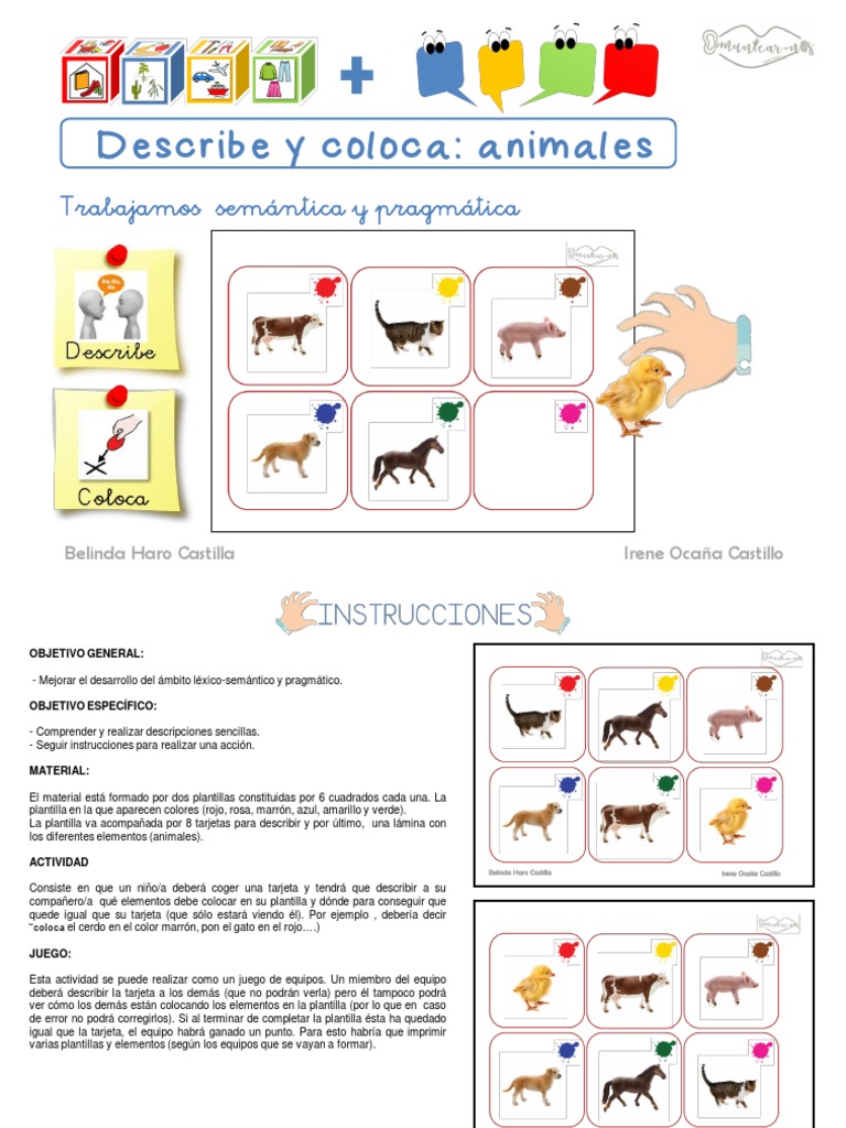Actividad de Descripción de Animales | PDF