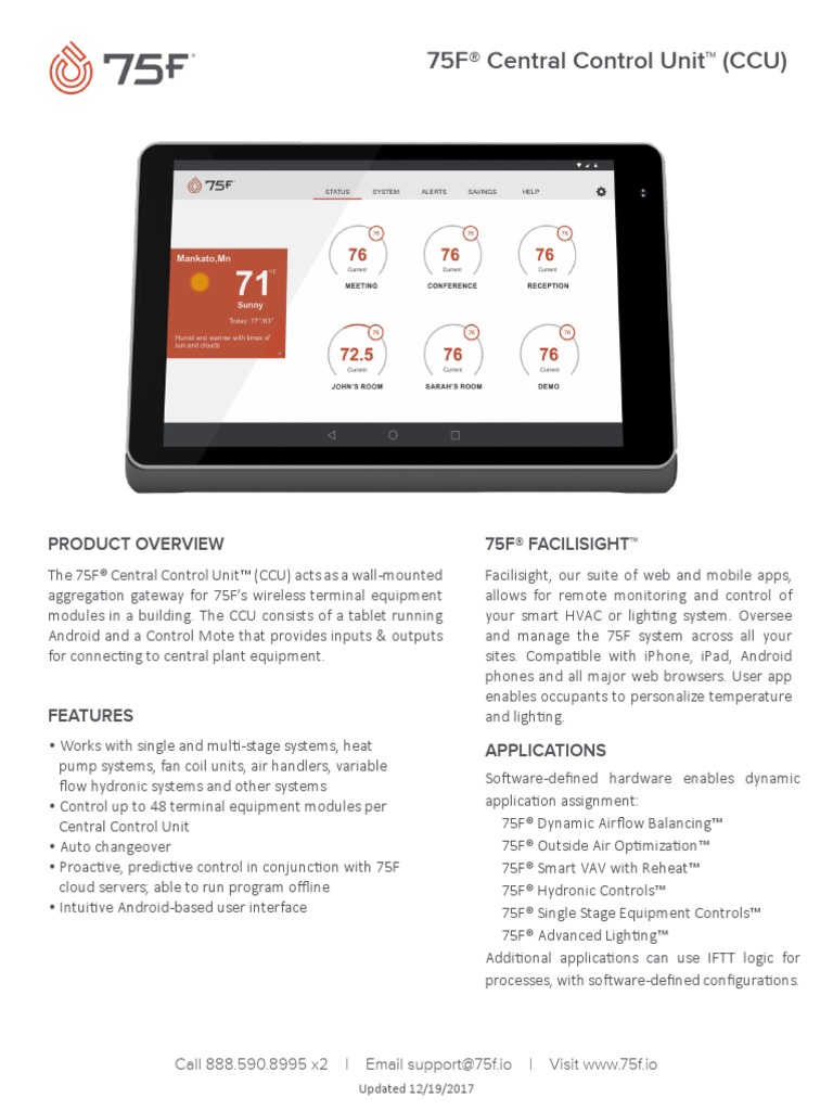 75F Central Control Unit | PDF | Android (Operating System) | Wi Fi