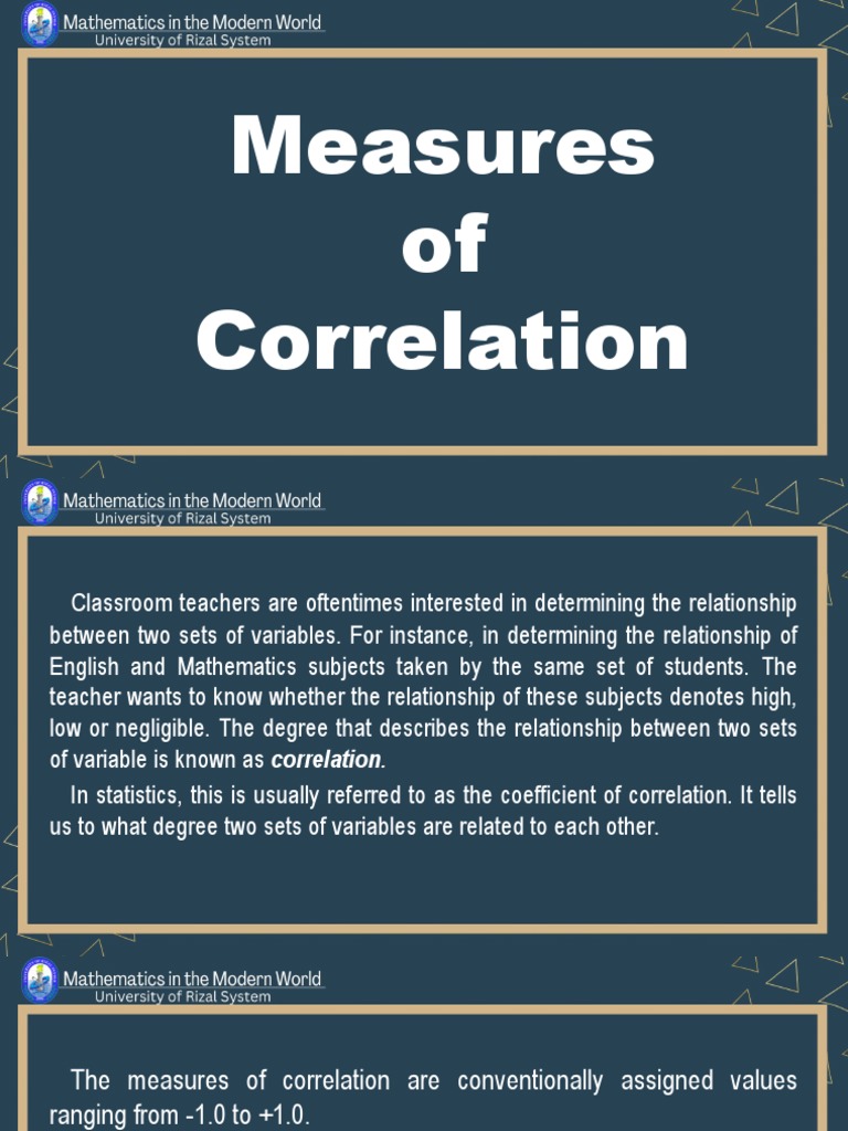 Measures of Correlation | PDF | Spearman's Rank Correlation Coefficient | Statistical Analysis