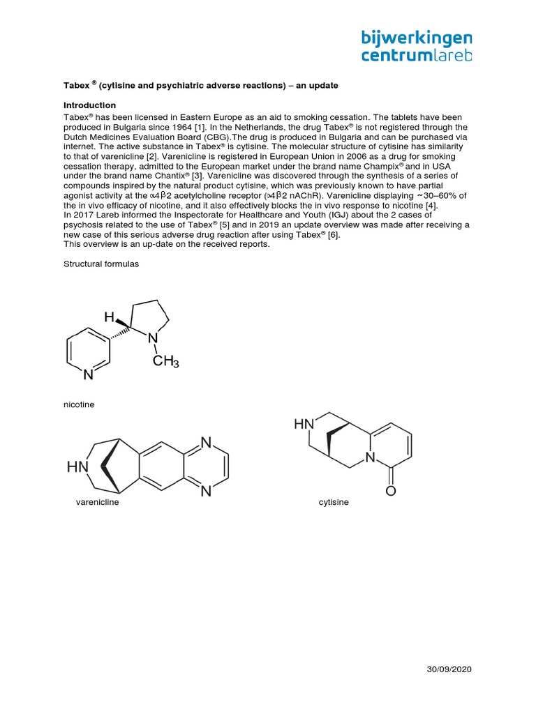 Signals 2020 Tabex Update 02 | PDF | Psychosis | Nicotine