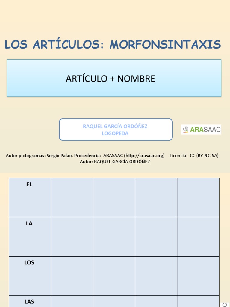 Morfosintaxis Los Articulos | PDF