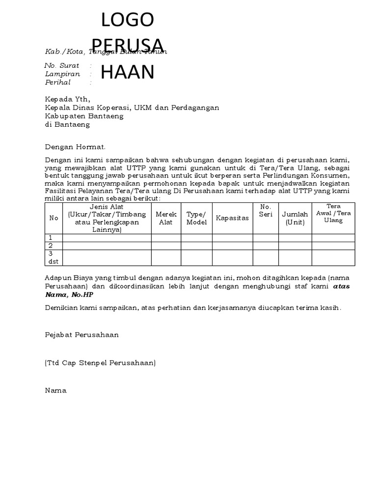Format Permohonan Tera-Tera Ulang | PDF