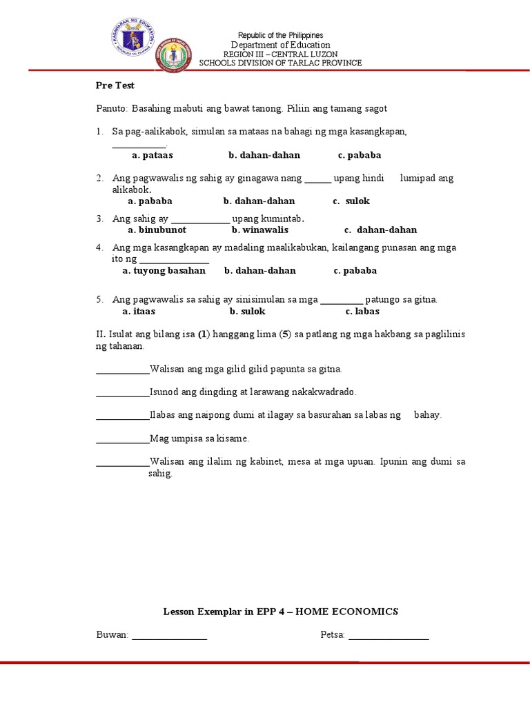 LESSON EXEMPLAR in EPP HE ARALIN 14 | PDF