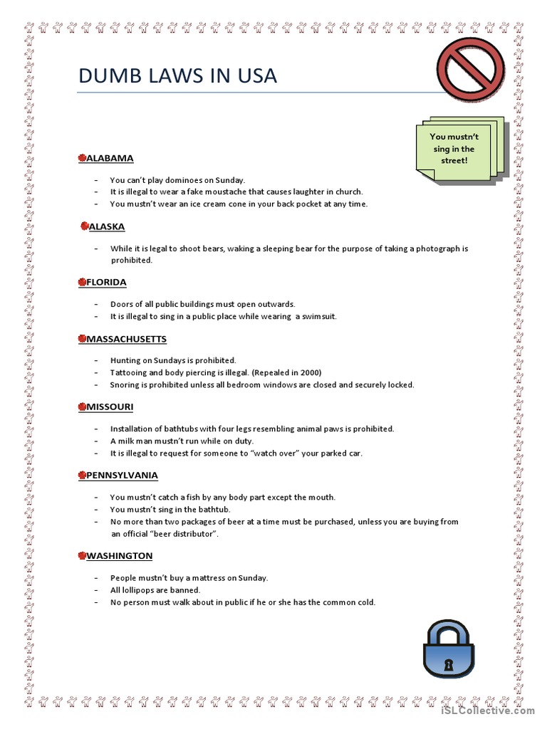 Dumb Laws in Usa | PDF