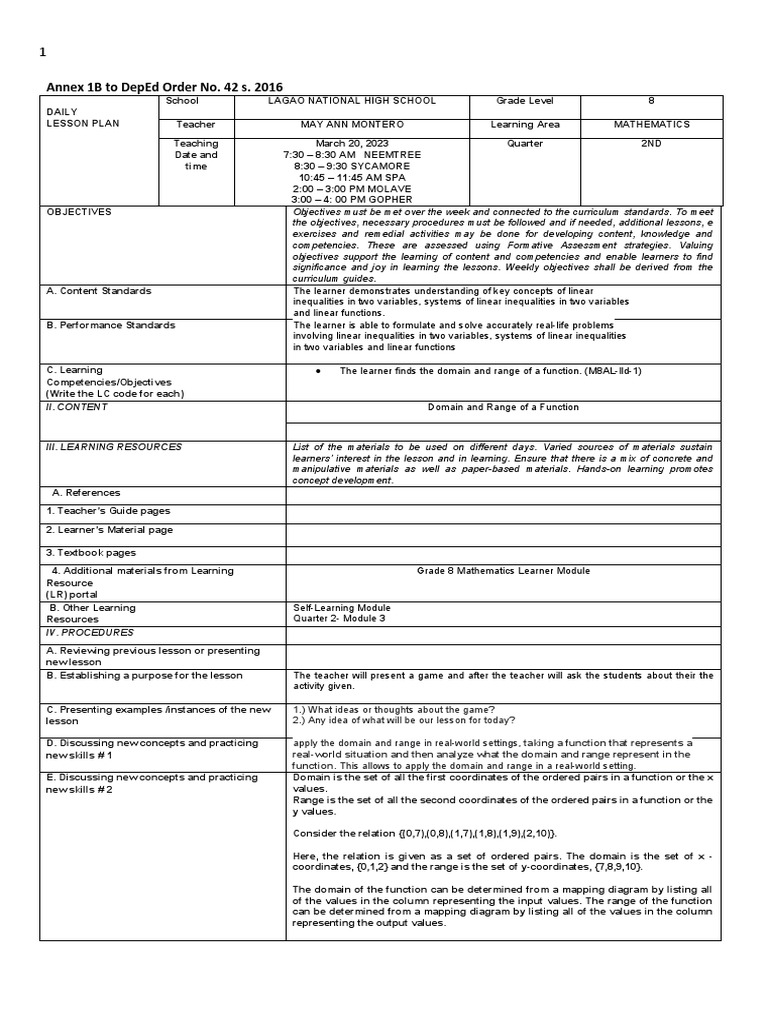 Math DLP | PDF | Learning | Function (Mathematics)