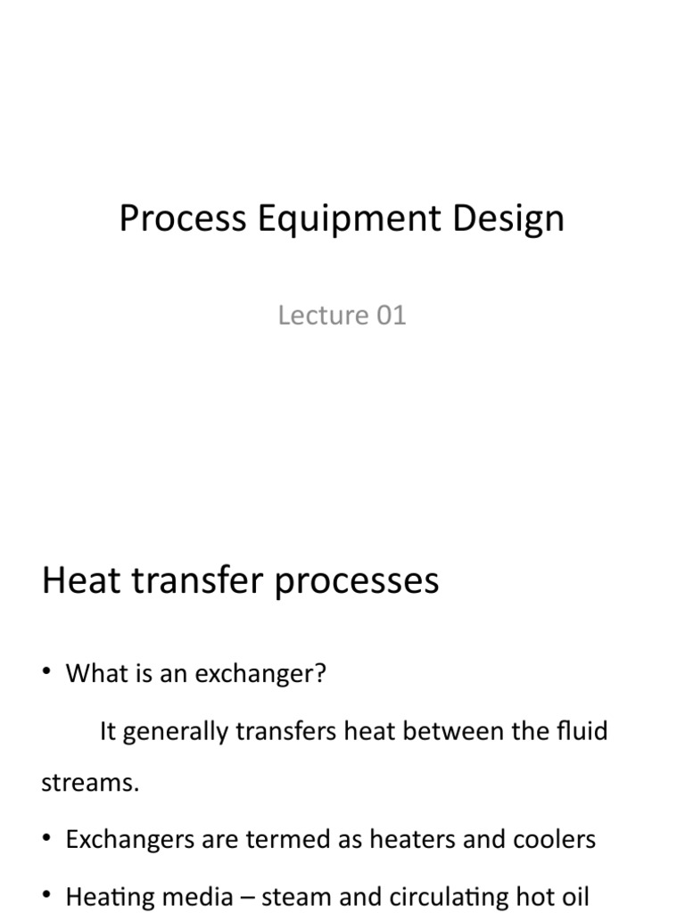 Process Equipment Design 01 Pdf Heat Transfer Heat Exchanger
