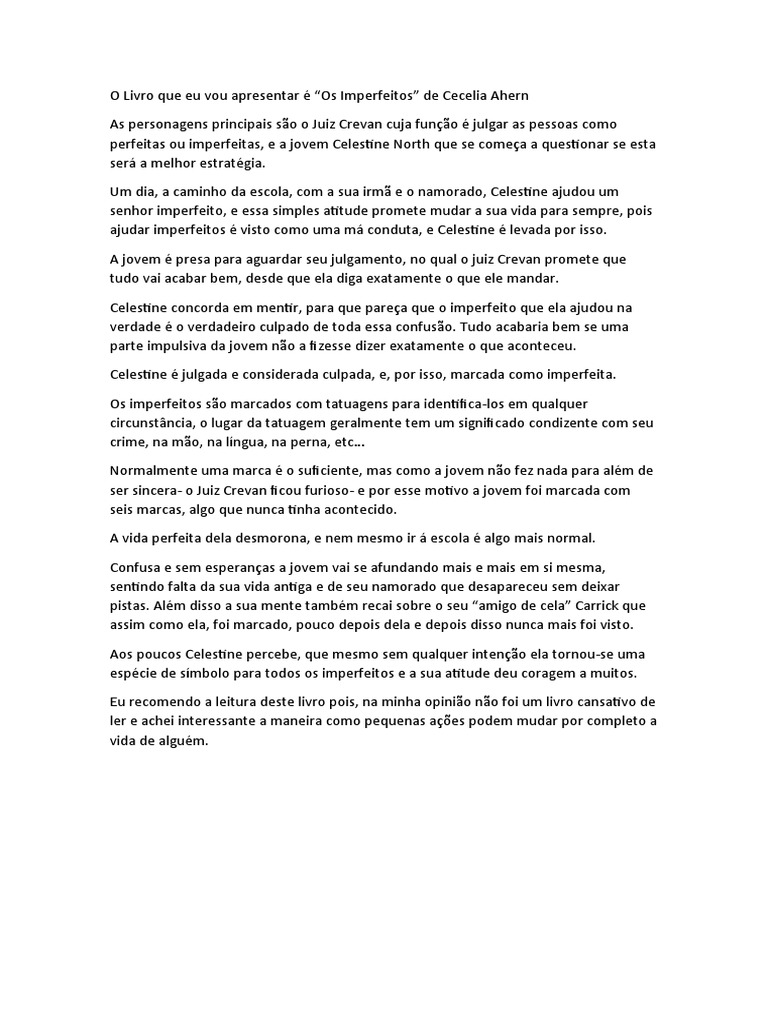 "Os Imperfeitos: A Luta de Celestine" | PDF | Autoajuda | Poesia