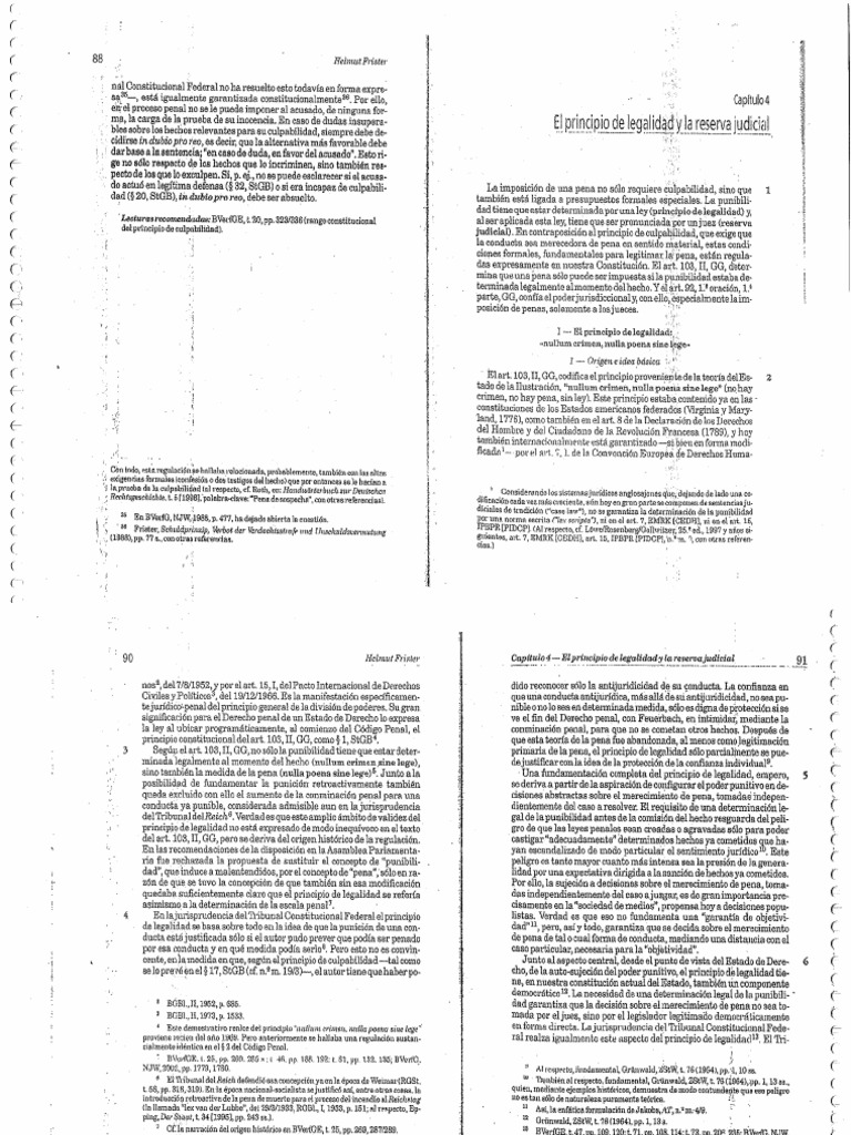 Frister, Helmut. Derecho Penal. Parte General. Capítulo 4. Principio de ...