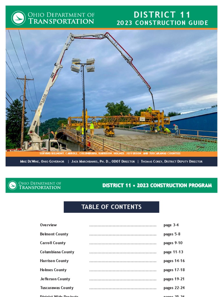 ODOT District 11 2023 Construction Guide | PDF | Road | Intersection (Road)