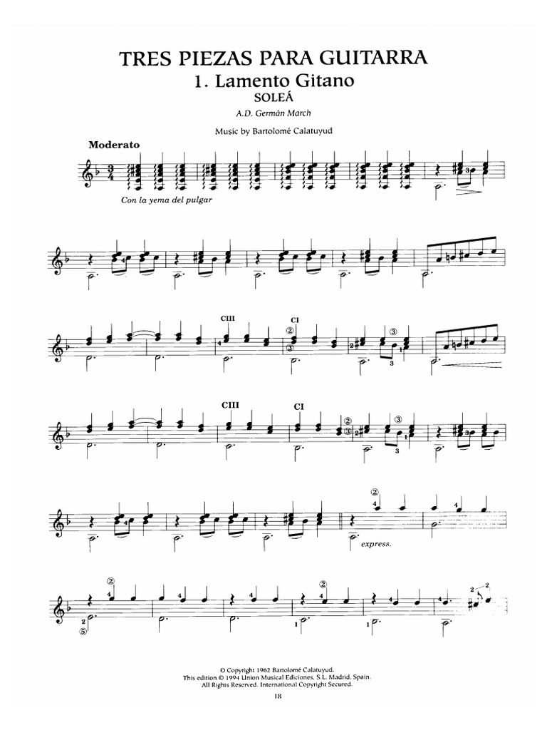 Tres Piezas para Guitarra | PDF