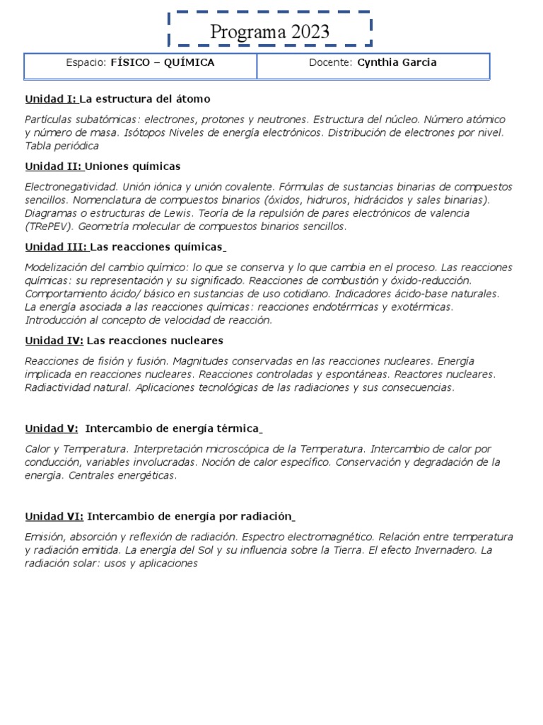 Contenidos FQ 3 PAP | PDF