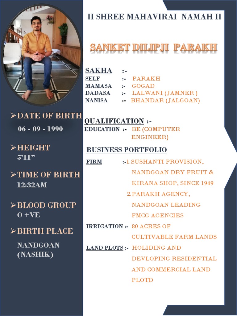 Sanket Bhaiya New Biodata PDF | PDF
