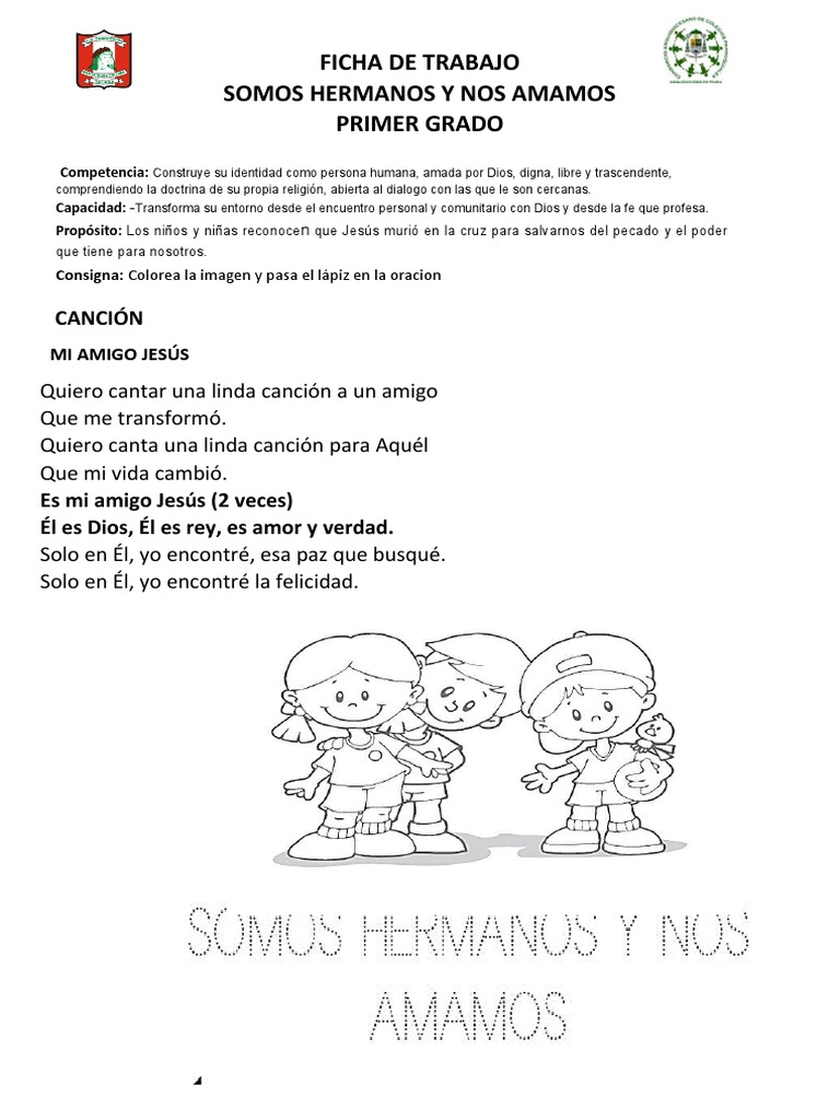 Actividades para Primer Grado: Somos Hermanos | PDF | Religión y ...